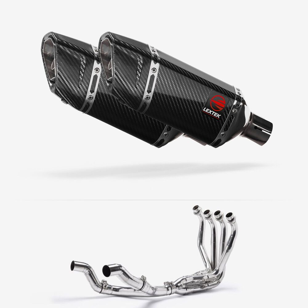 Lextek | Lextek SP11C Gloss Carbon Fibre Twin Exhaust System 200mm for ...