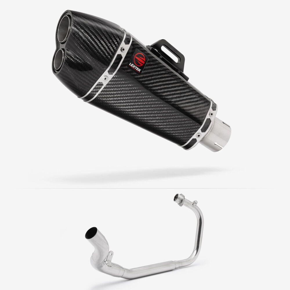 Lextek | Lextek XP13C Carbon Fibre Exhaust System 210mm for Lexmoto LXR 125
